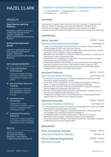 21 Computer Science Resume Examples & Guide for 2025