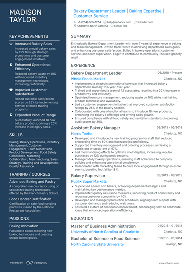 21 Baker Resume Examples That Got Jobs for 2025