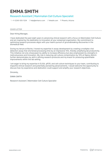 11 Professional Research Assistant Cover Letter Examples and Template ...