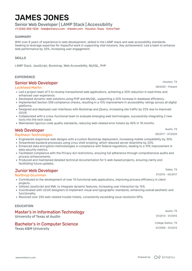 41 Web Developer Resume Examples & Guide for 2025