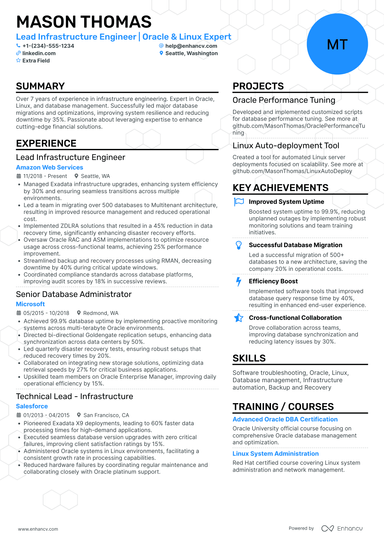 32 Database Engineer Resume Examples & Guide for 2025