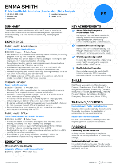 17 Public Health Resume Examples - March 2025