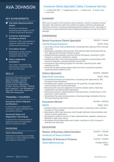 20 Insurance Sales Resume Examples & Guide for 2025