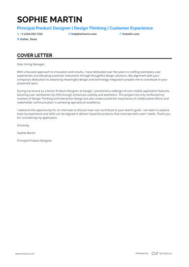 5 Professional Product Designer Cover Letter Examples and Template for ...