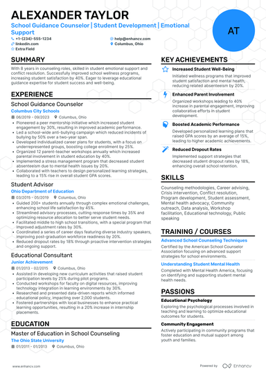 17 School Counselor Resume Examples - March 2025
