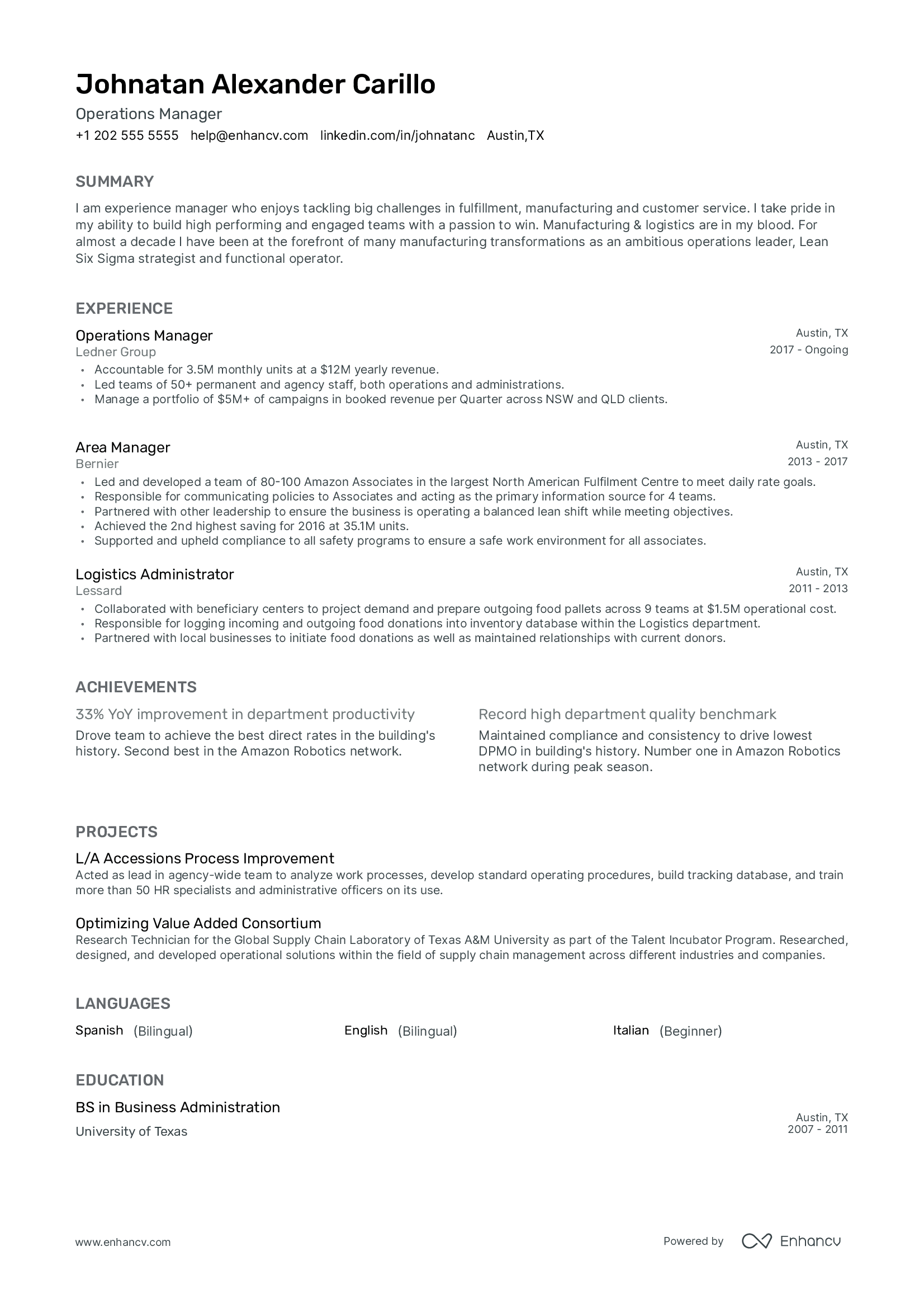 Online Resume Builder | Free Resume Maker | Enhancv