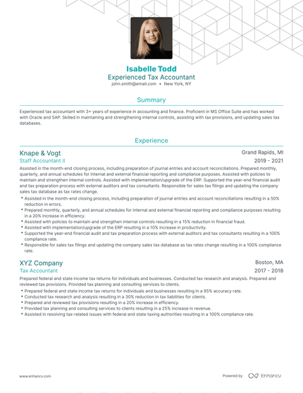 5 Tax Accountant Resume Examples & Guide for 2023