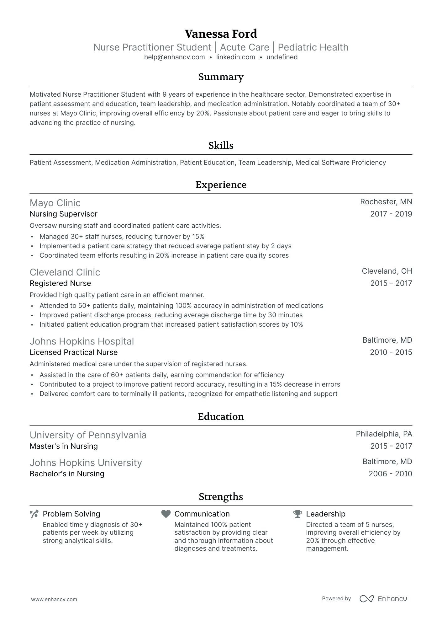 10 Nurse Practitioner Student Resume Examples & Guide for 2026