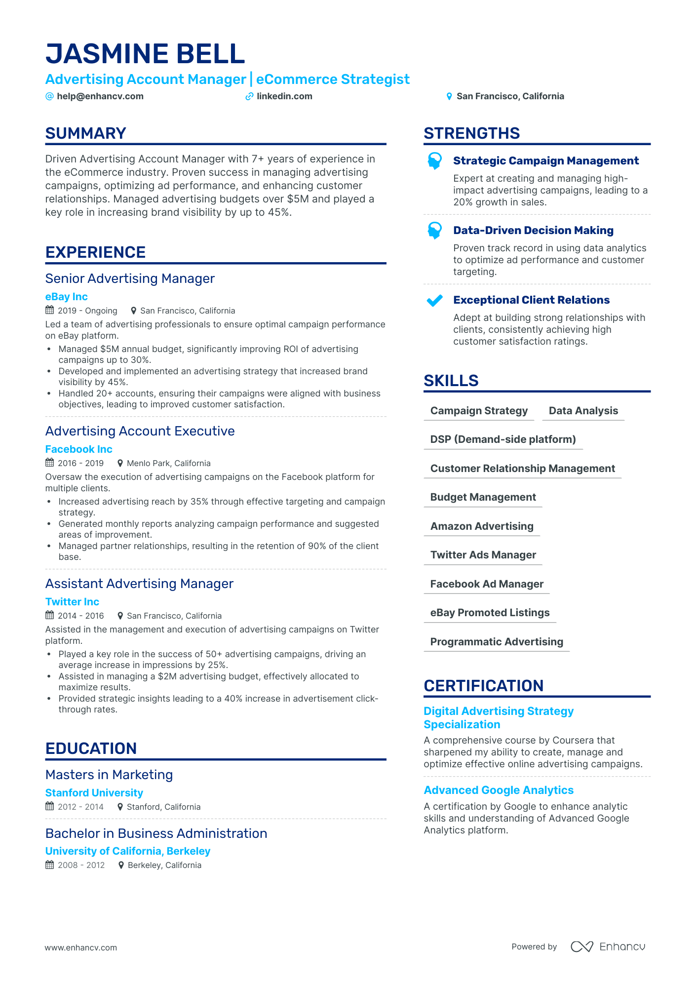 5 Advertising Manager Resume Examples & Guide for 2023