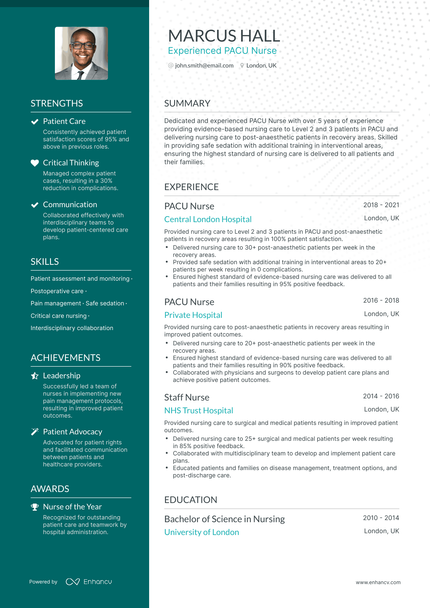 5 Pacu Nurse Resume Examples & Guide for 2023
