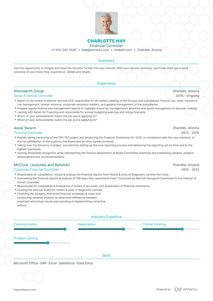 Financial Controller Resume Examples & Guide for 2023 (Layout, Skills ...
