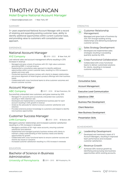 5 National Account Manager Resume Examples & Guide for 2023