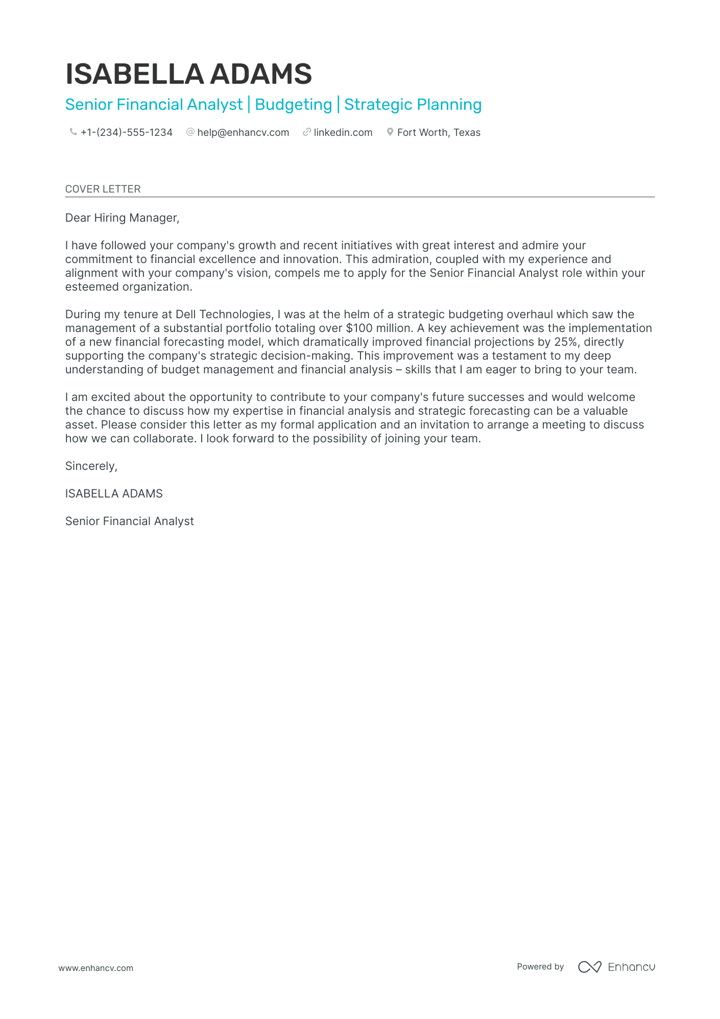 8 Professional Finance Specialist Cover Letter Examples and Template ...