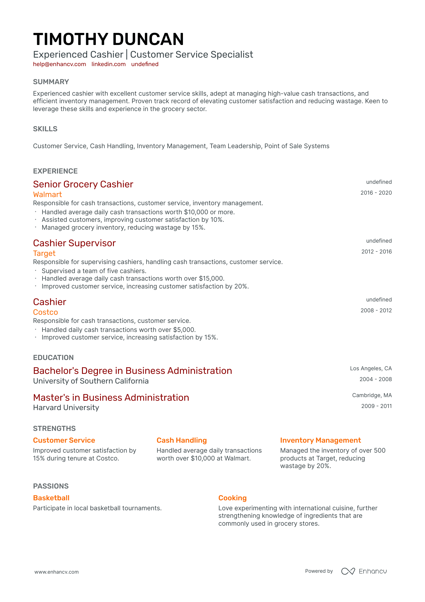 10 Grocery Store Cashier Resume Examples & Guide for 2026