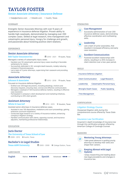 5 Associate Attorney Resume Examples & Guide for 2024