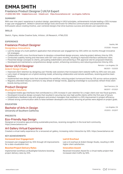 21 Product Designer Resume Examples & Guide for 2026