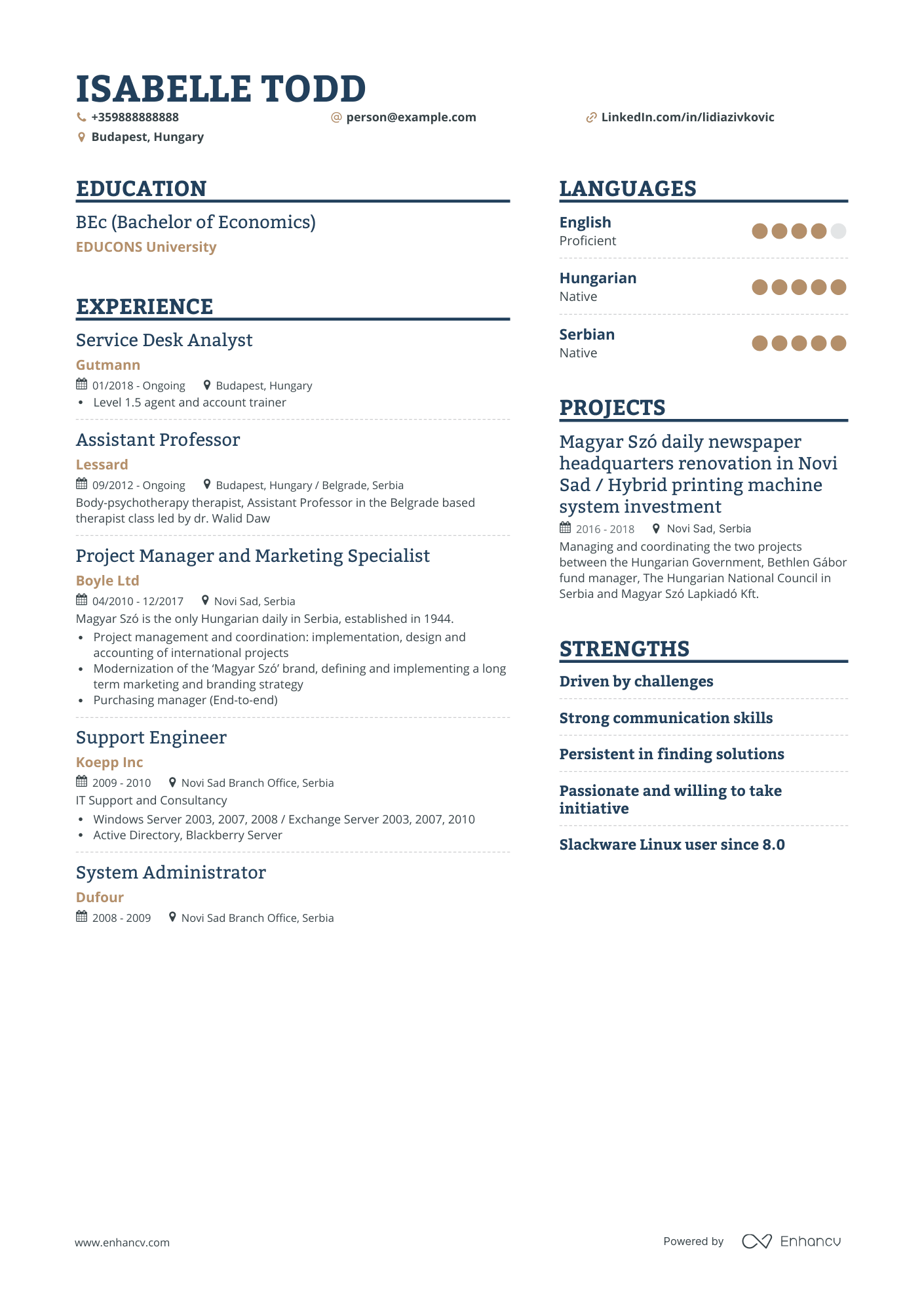 IT Support Resume Samples - A Step by Step Guide for 2023 | Enhancv.com ...