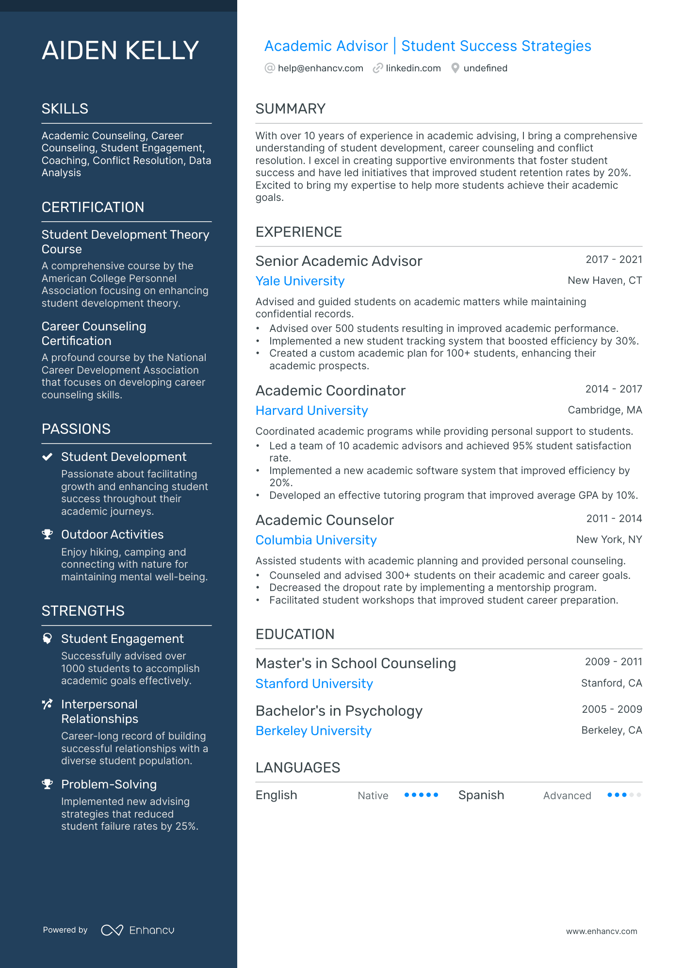 10 Academic Advisor Resume Examples & Guide for 2026
