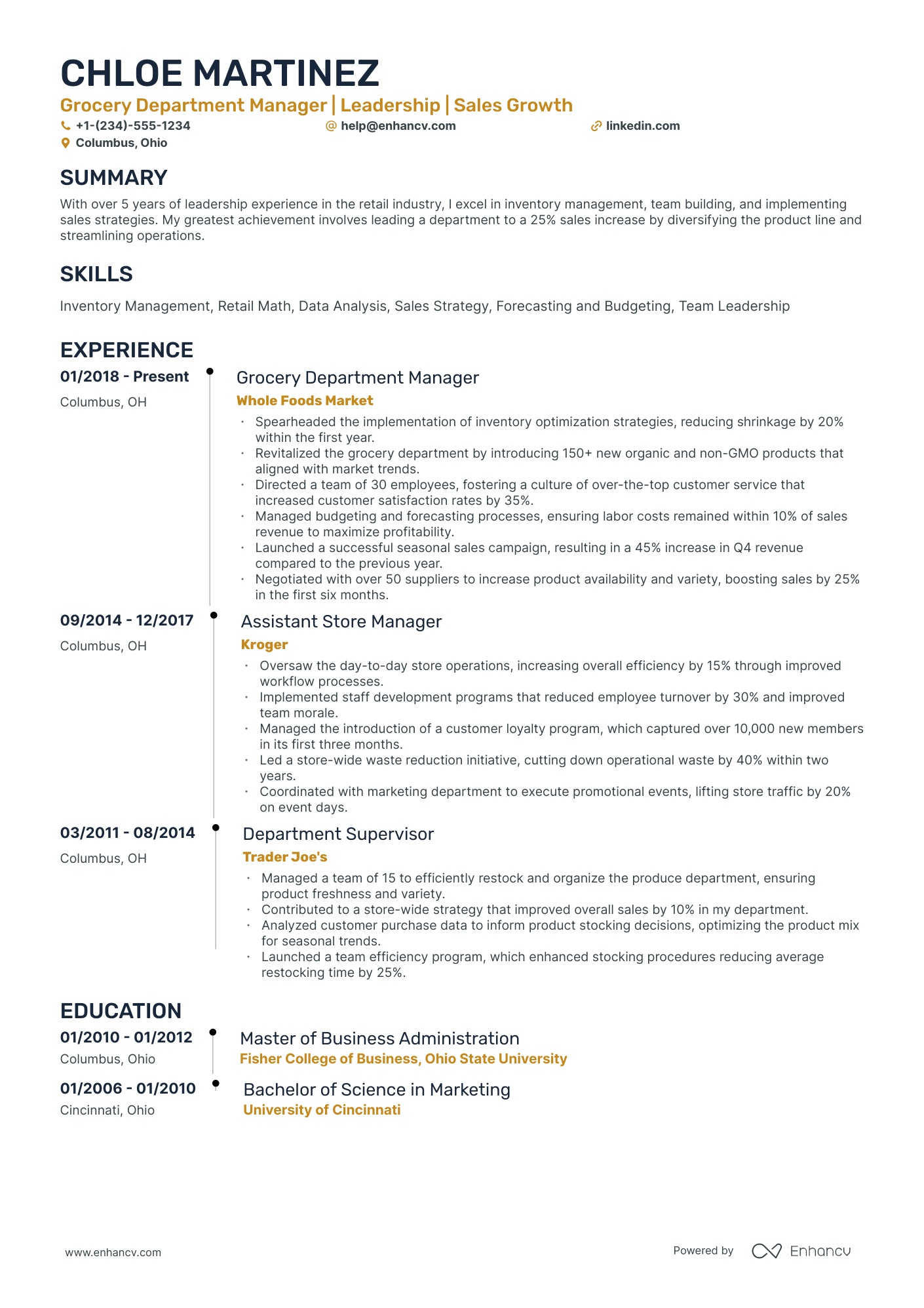 10 Grocery Store Manager Resume Examples & Guide for 2026
