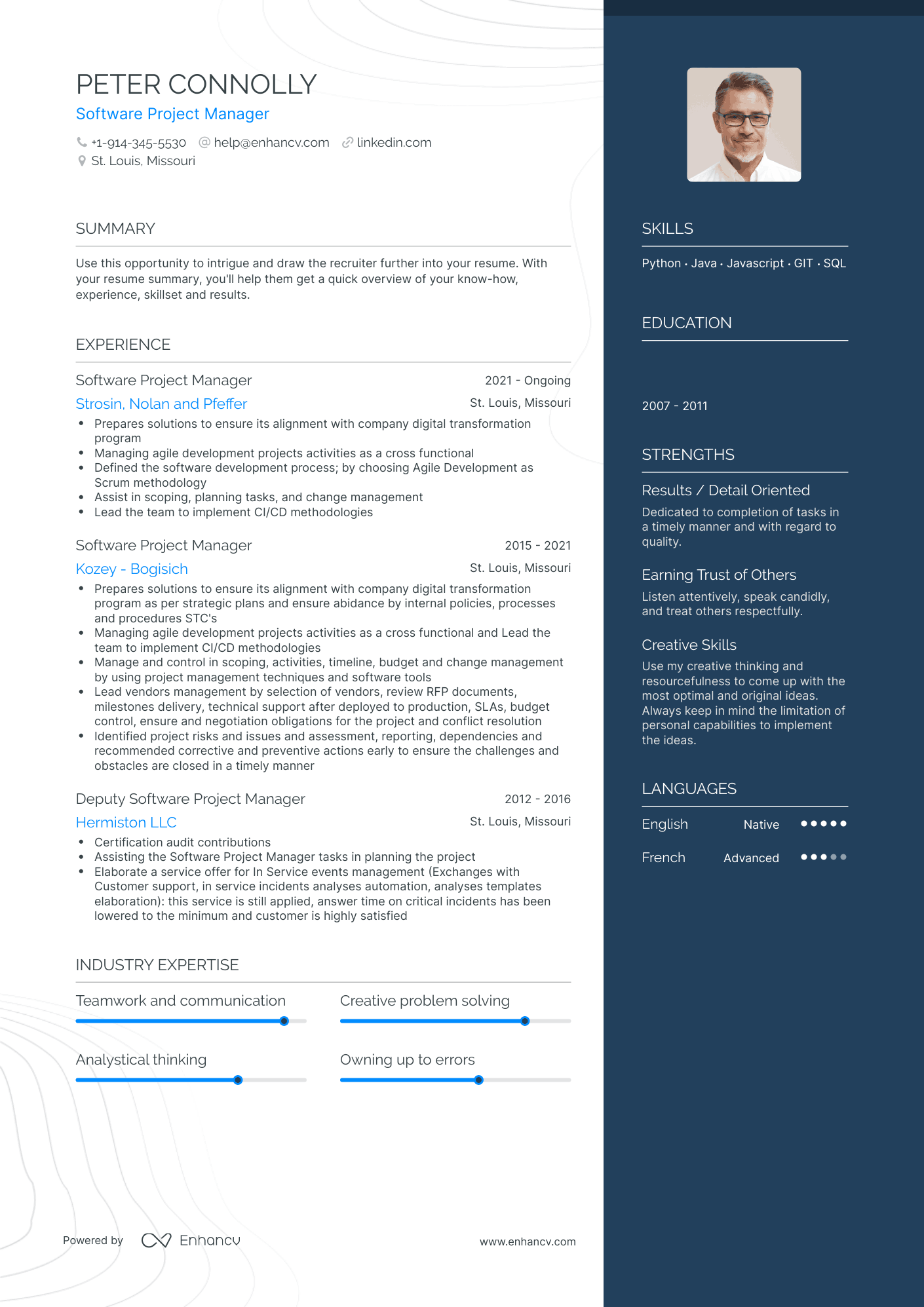 Software Project Manager Resume Examples & Guide for 2023 (Layout ...