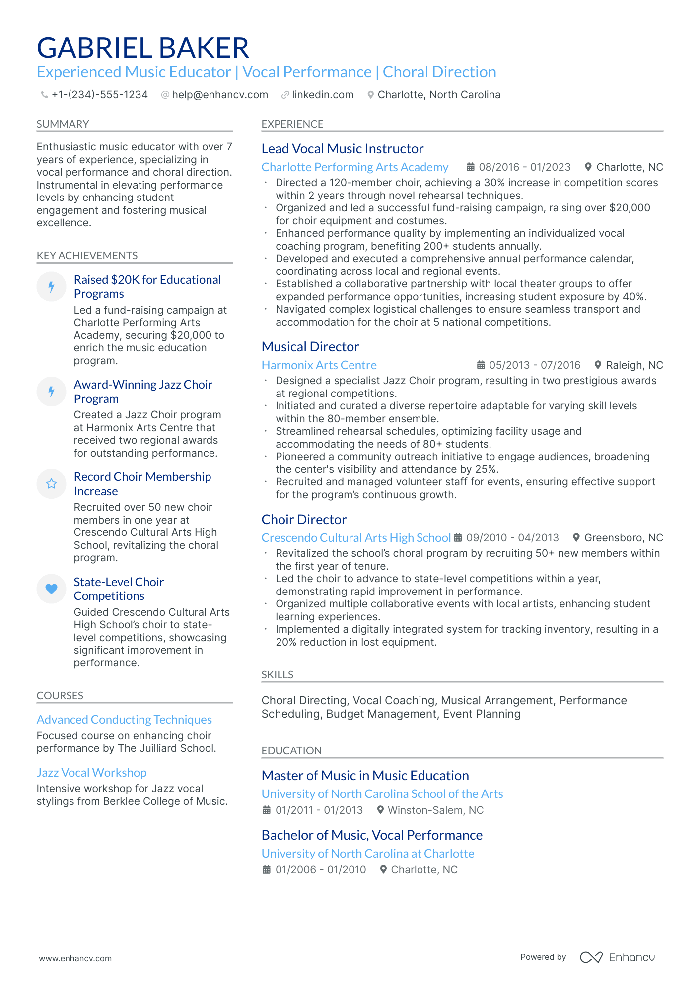 10 Music Director Resume Examples & Guide for 2026