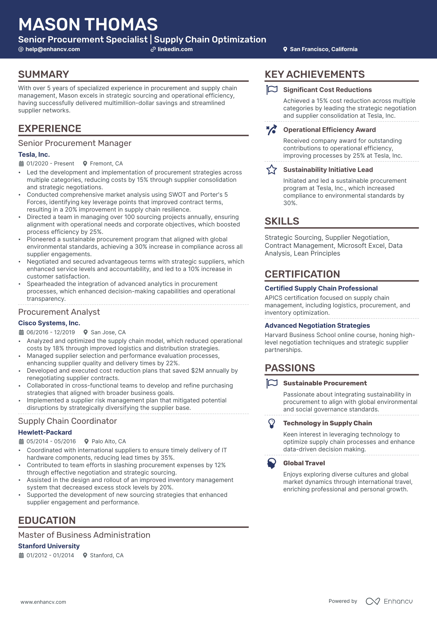 5 Procurement Manager Resume Examples & Guide for 2024