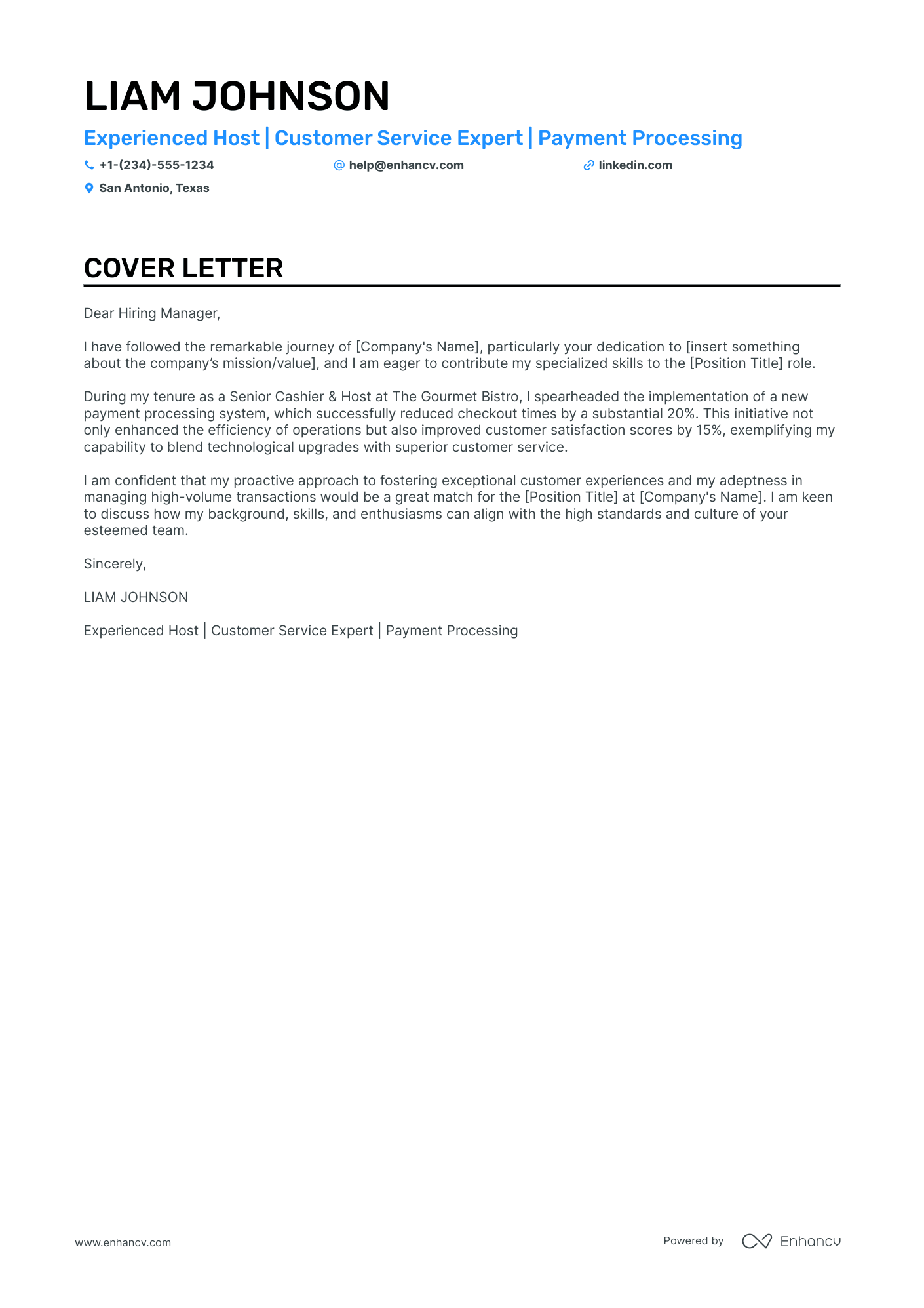 10 Professional Cashier Cover Letter Examples and Template for 2026 ...