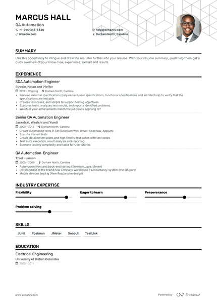 QA Automation Resume Examples & Guide for 2023 (Layout, Skills ...