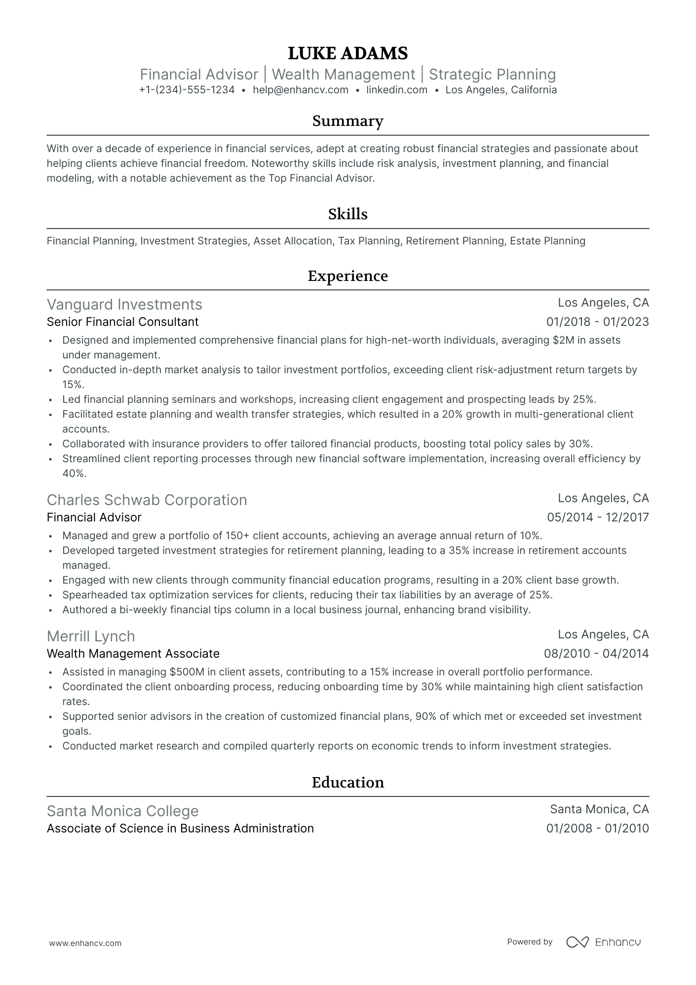 10 Financial Professional Resume Examples & Guide for 2026