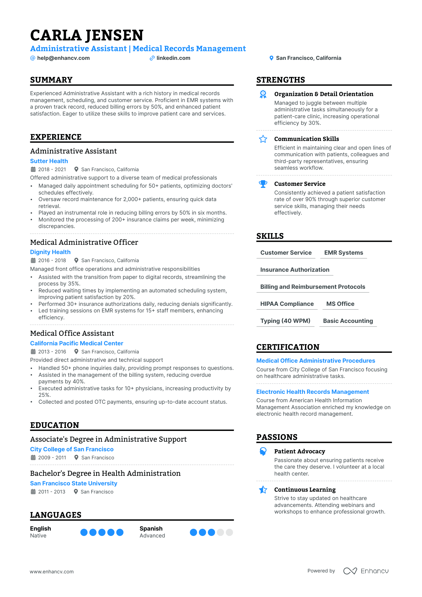 5 Medical Office Administrator Resume Examples & Guide for 2024