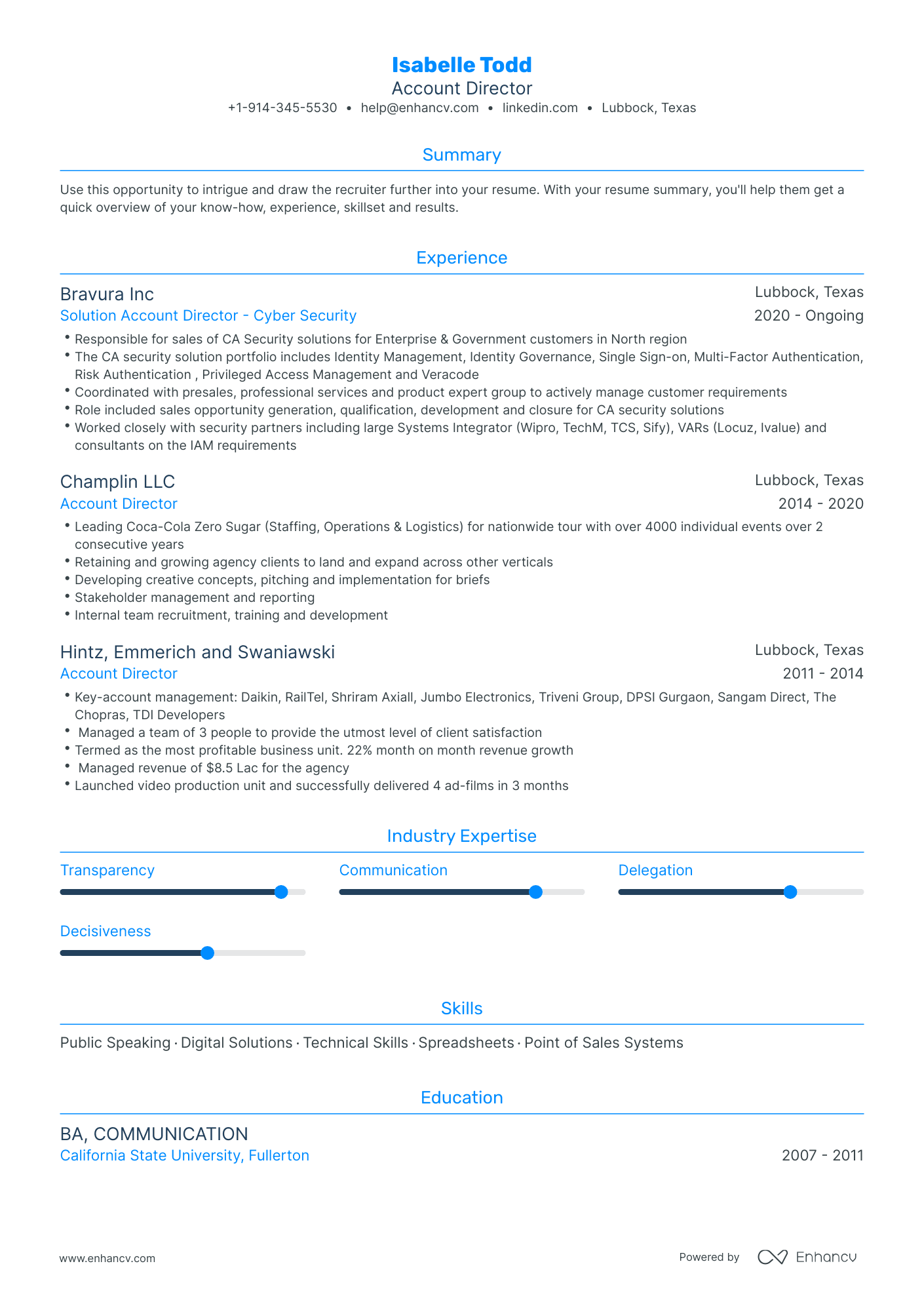 Account Director Resume Examples & Guide for 2023 (Layout, Skills ...
