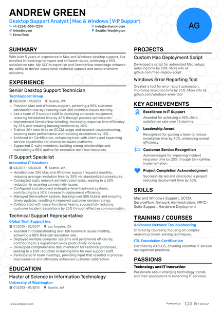 20 Desktop Support Resume Examples & Guide for 2026