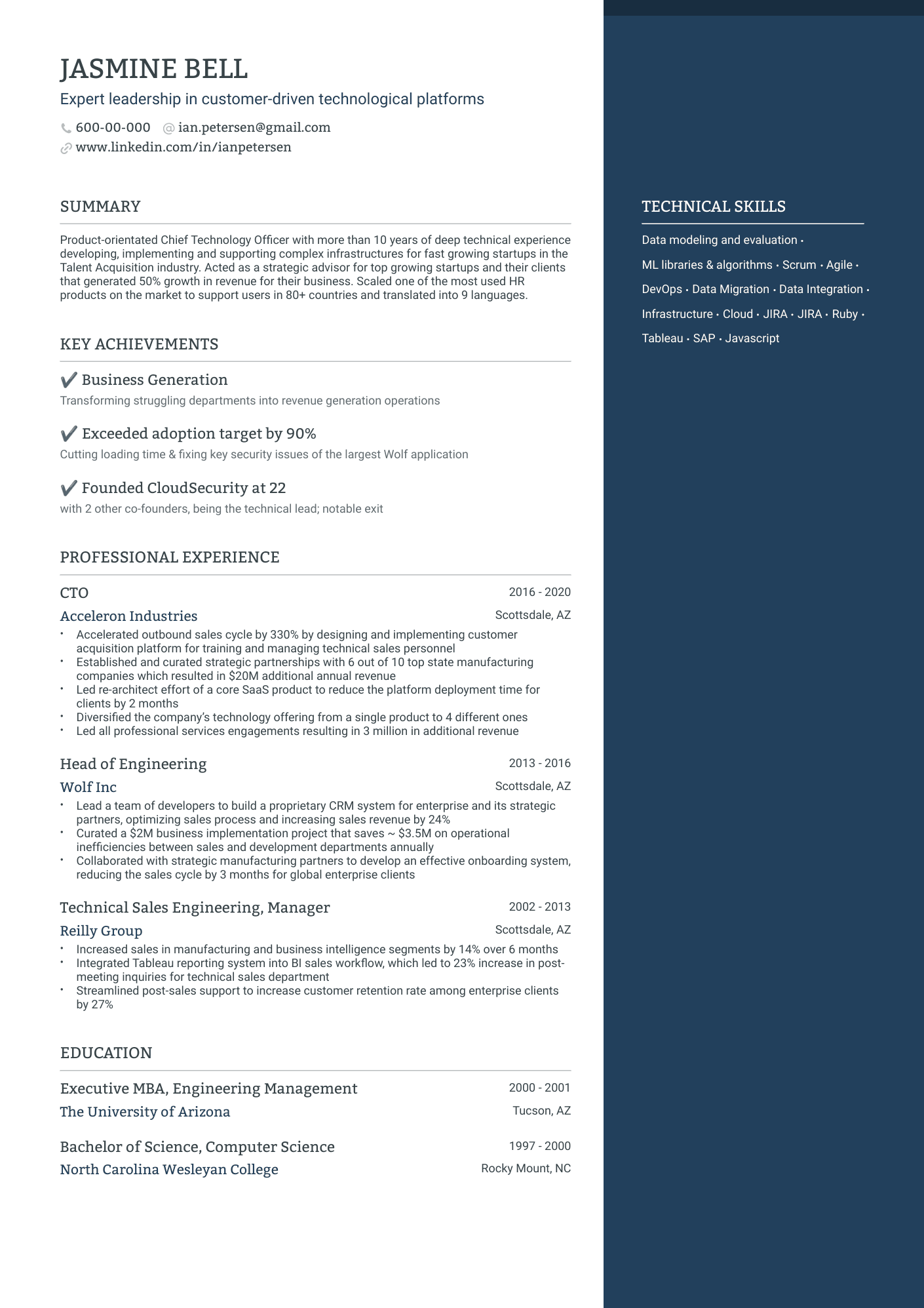 5 CTO Resume Examples & Guide for 2024