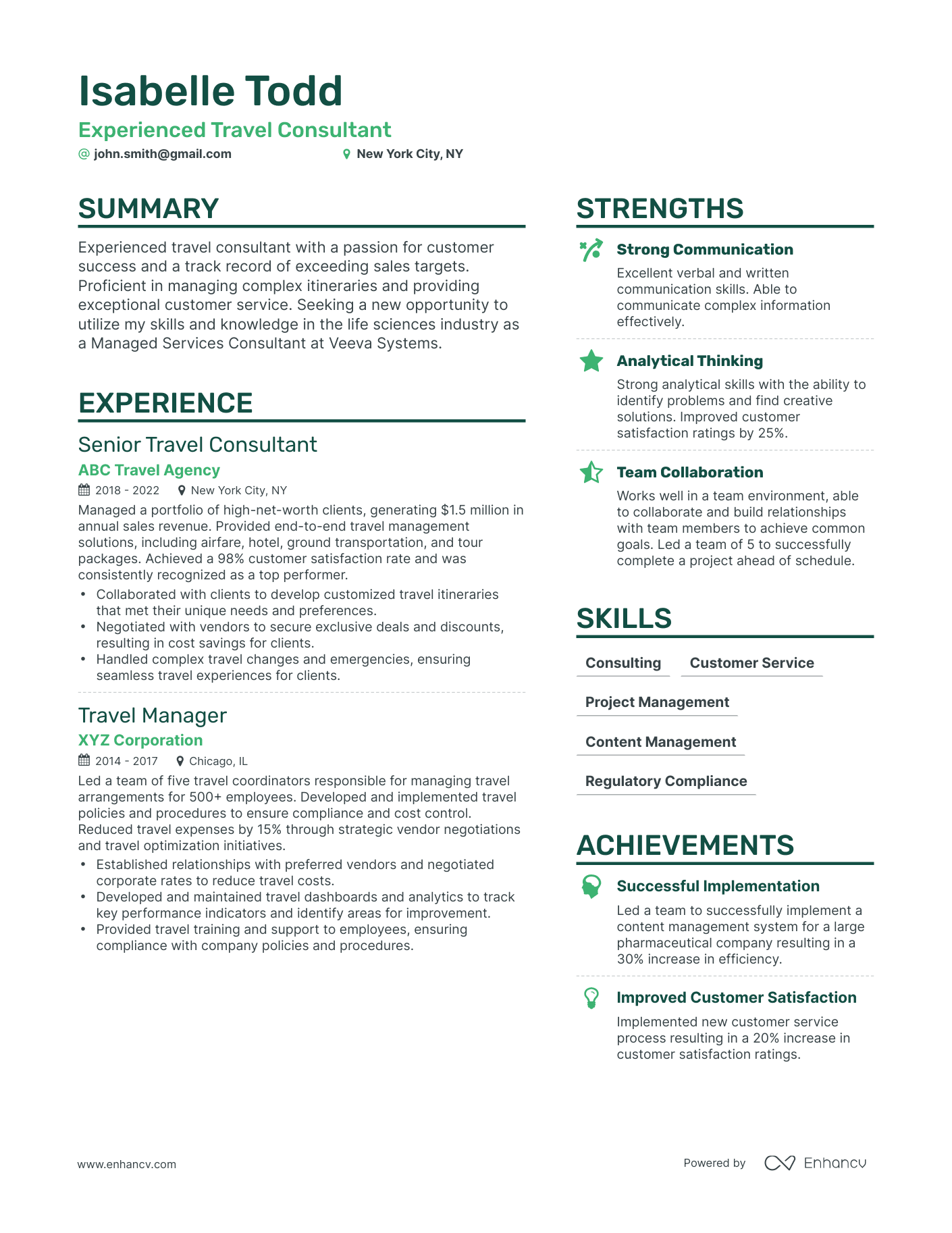 Travel Consultant Resume Examples & Guide for 2023