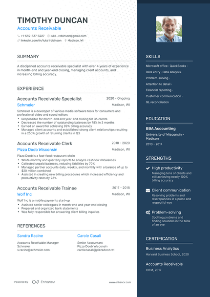 5 Accounts Receivable Resume Examples & Guide for 2023