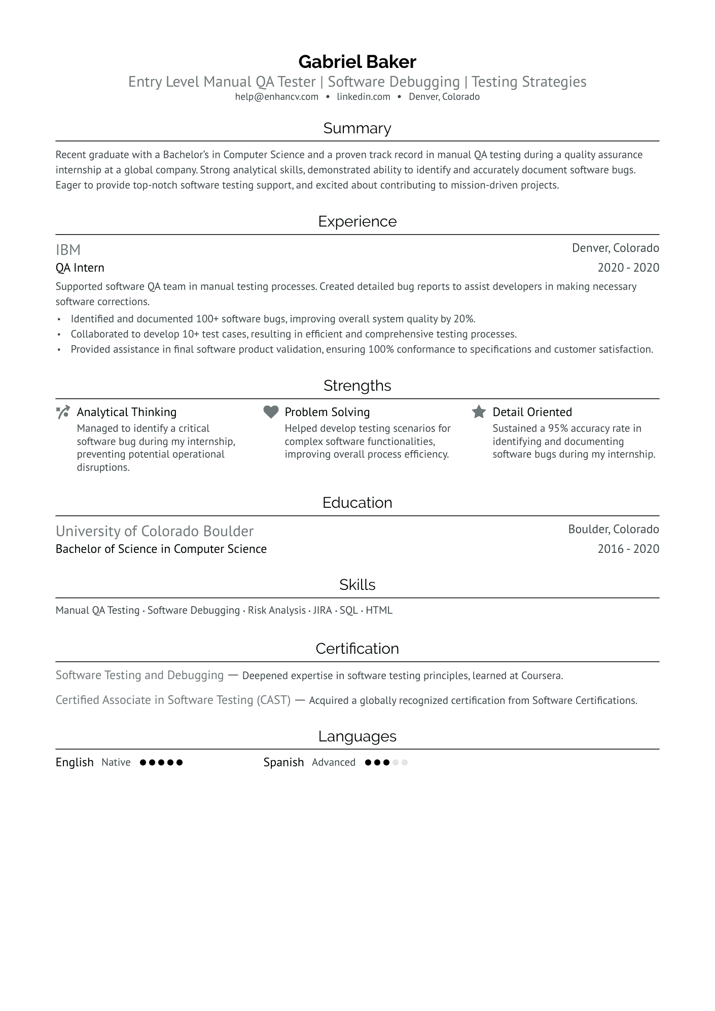 10 Manual Tester Resume Examples & Guide for 2026