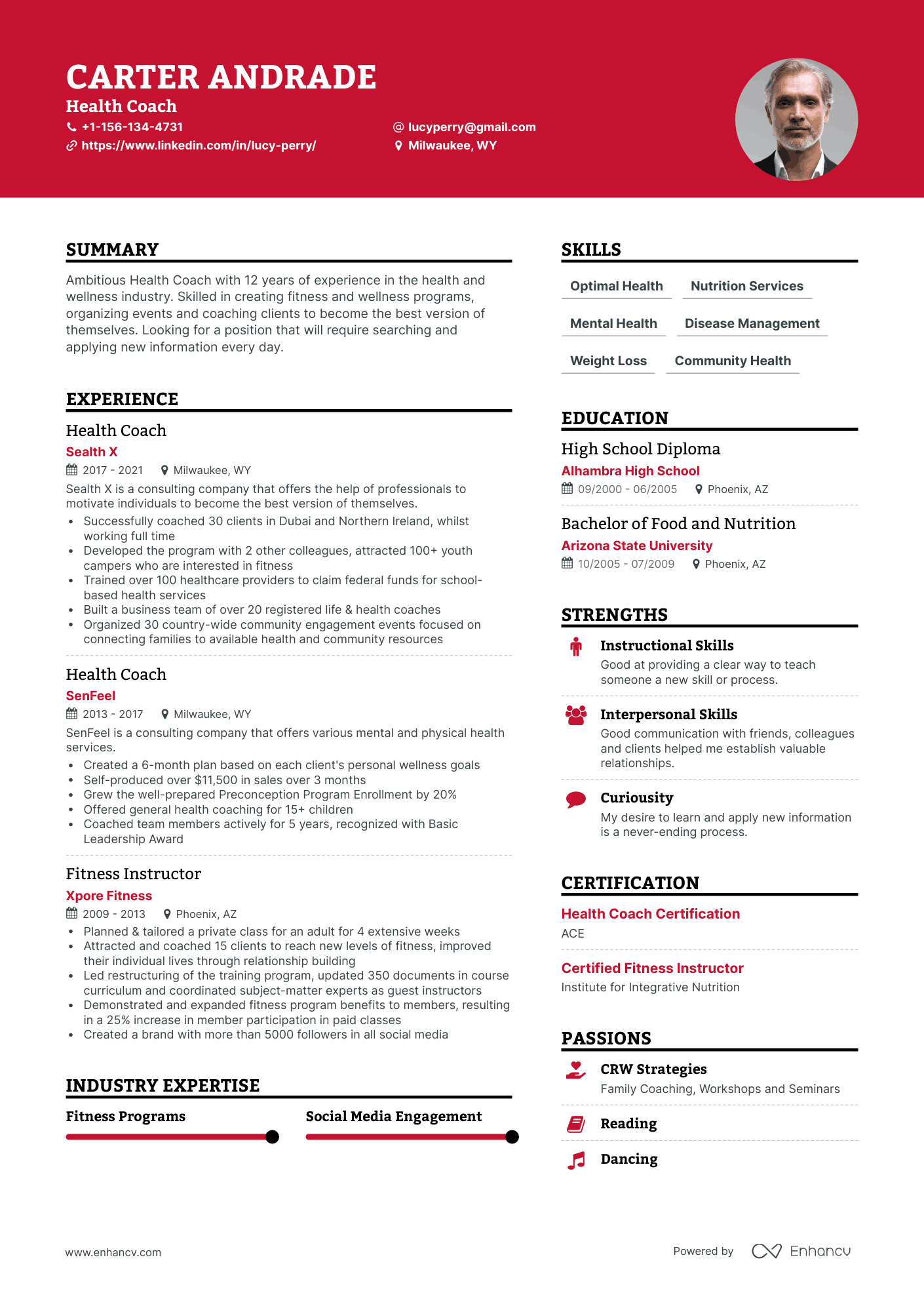 6 Health Coach Resume Examples & Guide for 2024