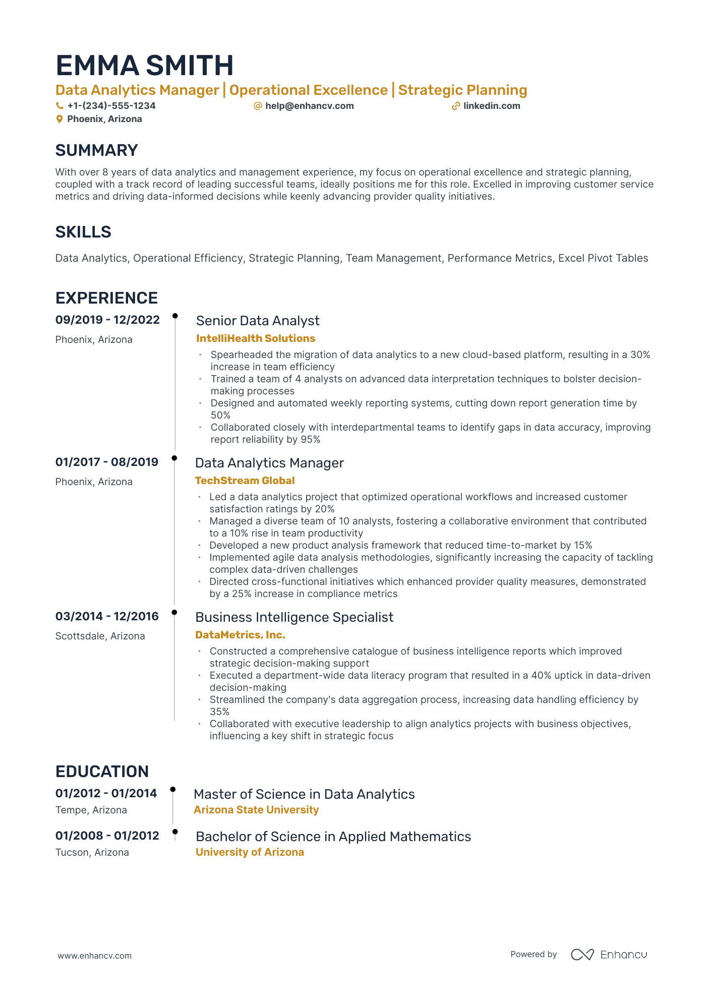 10 Analytics Manager Resume Examples & Guide for 2026