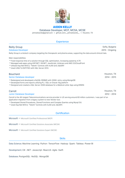 5 MongoDB Resume Examples & Guide for 2024