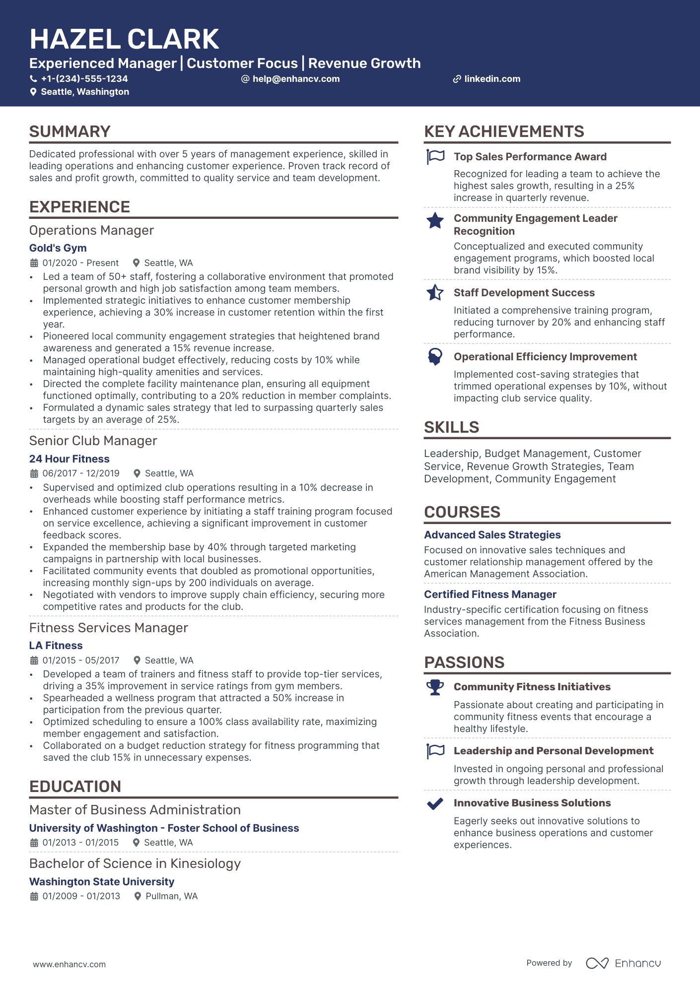 10 Club Manager Resume Examples & Guide for 2026