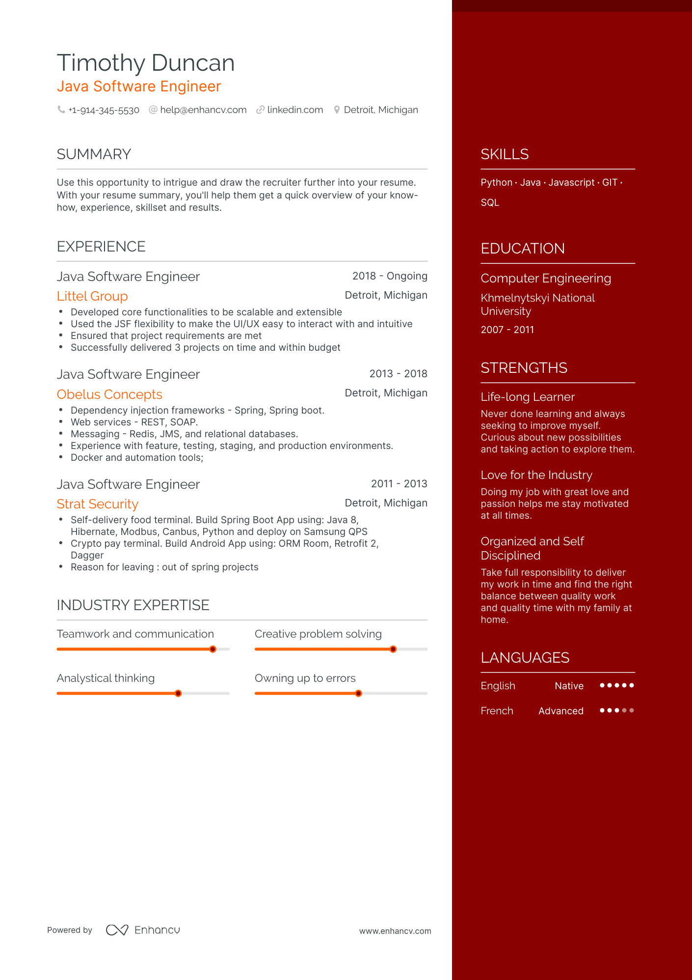 Java Software Engineer Resume Examples & Guide for 2023 (Layout, Skills ...