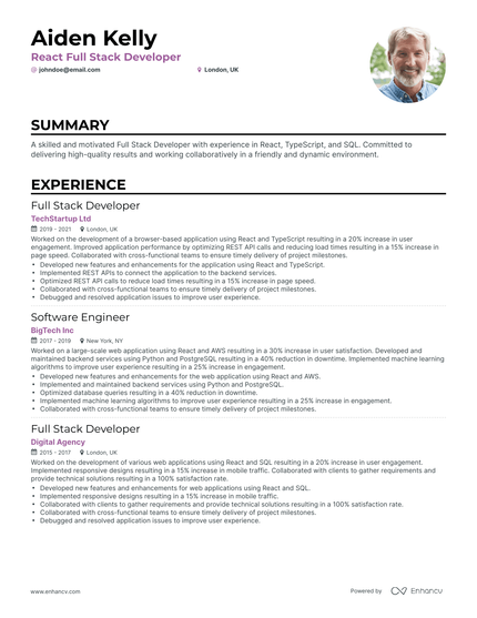 8 React Developer Resume Examples & Guide for 2023