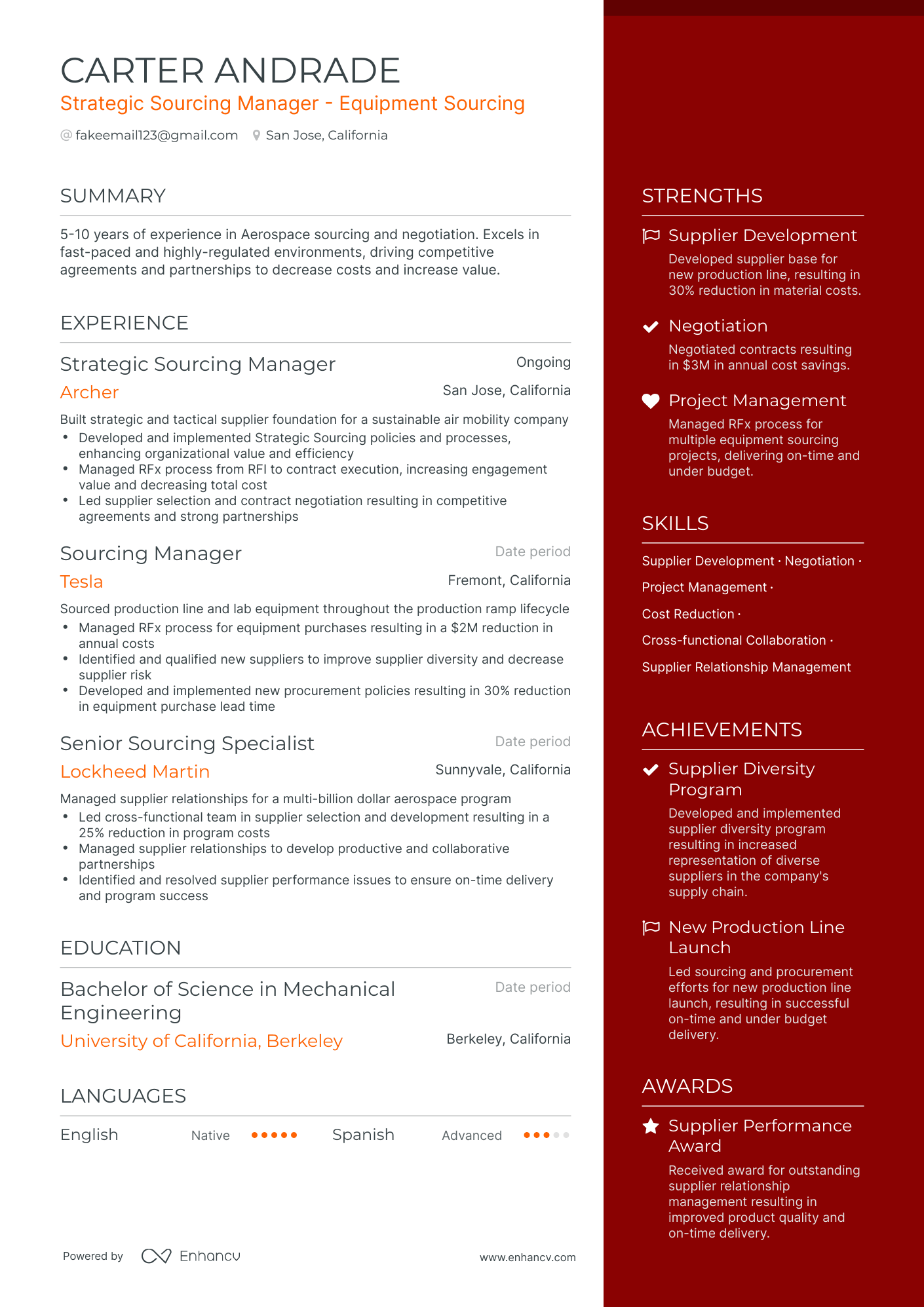 5 Strategic Sourcing Manager Resume Examples & Guide for 2023