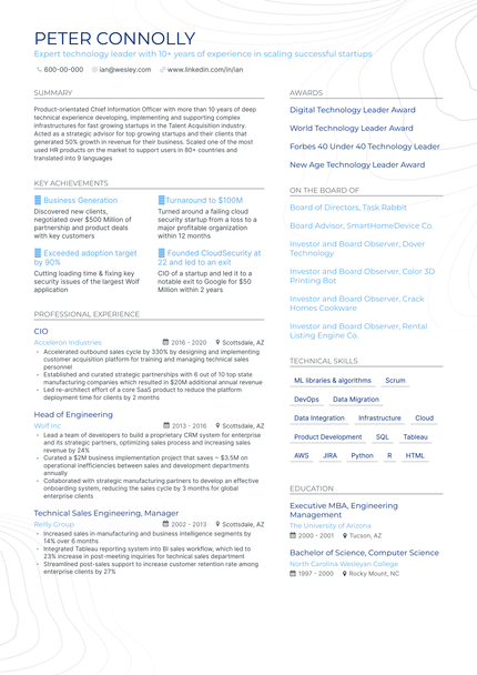 5 Chief Information Officer (CIO) Resume Examples & Guide for 2023