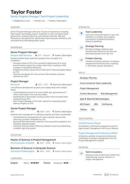 5 Senior Program Manager Resume Examples & Guide for 2024