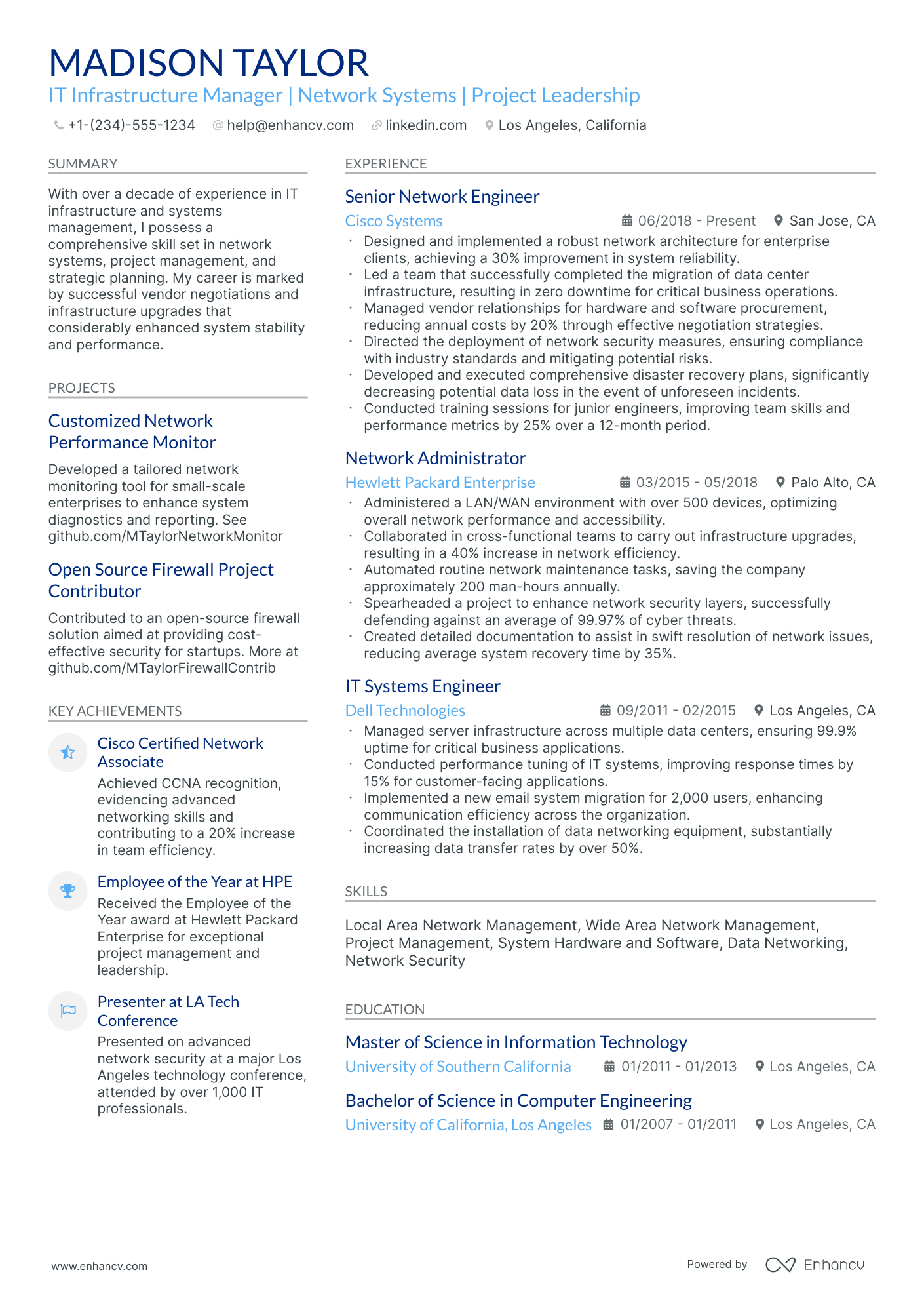 10 IT Infrastructure Manager Resume Examples & Guide for 2026