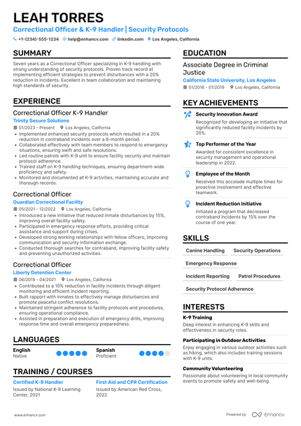15 Correctional Officer Resume Examples - March 2026