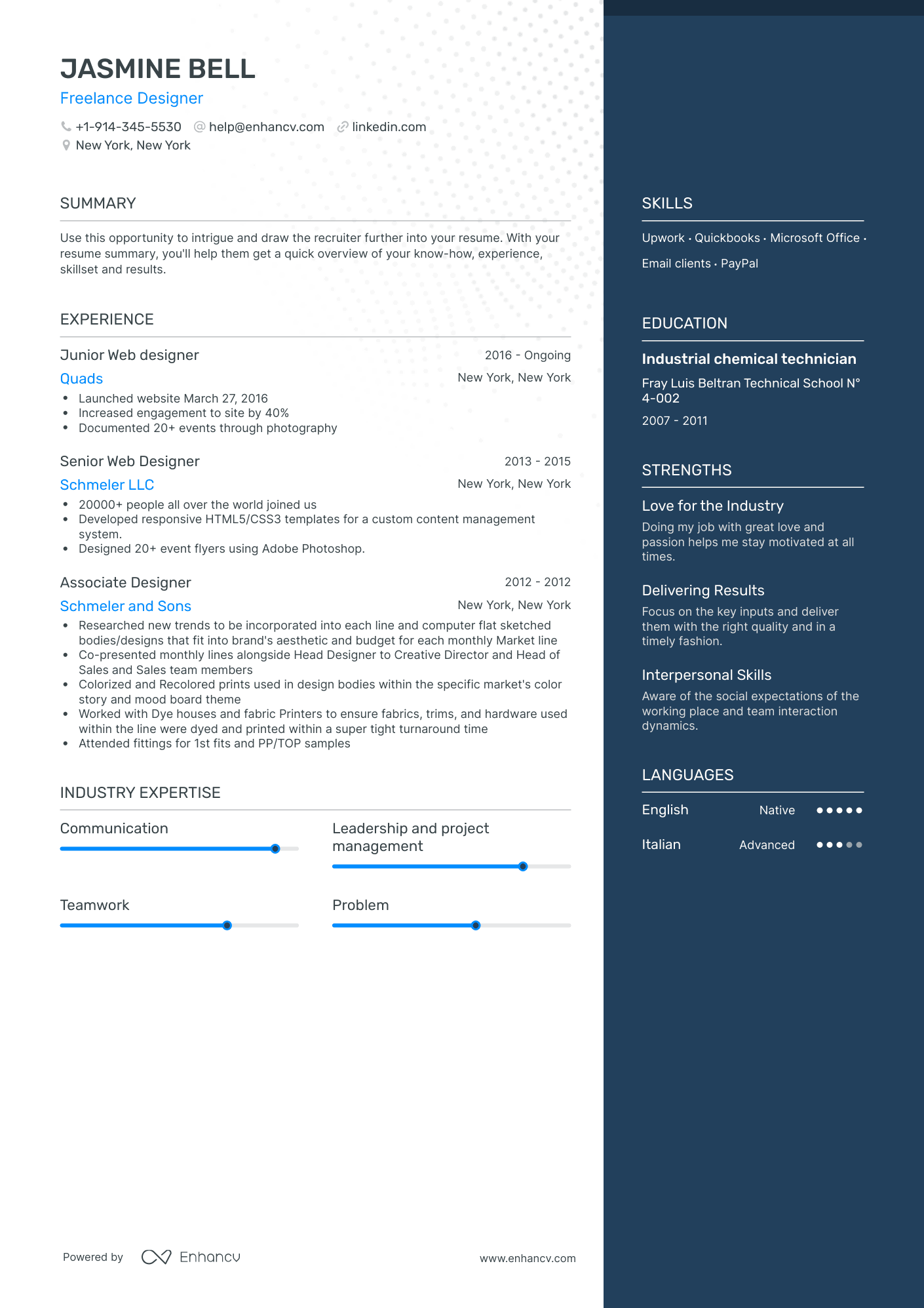 Freelance Designer Resume Examples & Guide for 2023 (Layout, Skills ...
