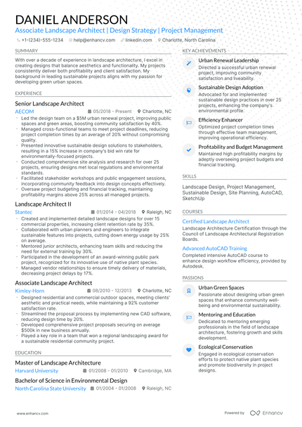 10 Landscape Architect Resume Examples & Guide for 2026