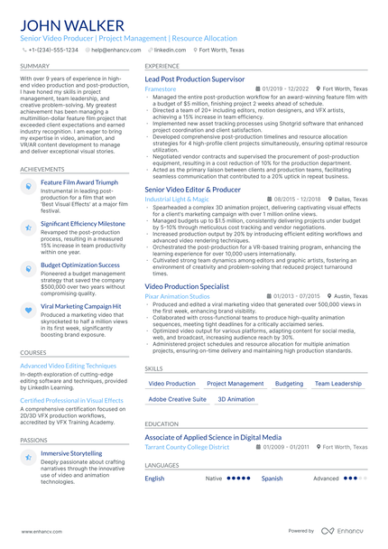 5 Freelance Producer Resume Examples & Guide for 2024